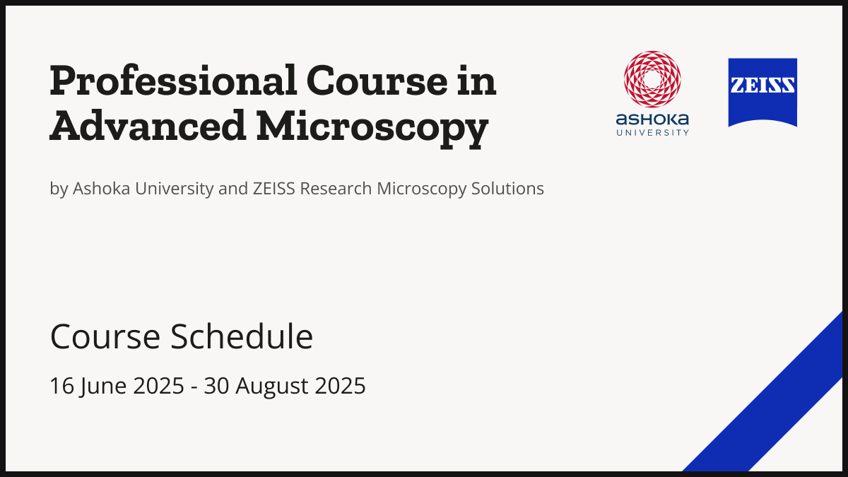 Professional Course in Advanced Microscopy | Course Schedule